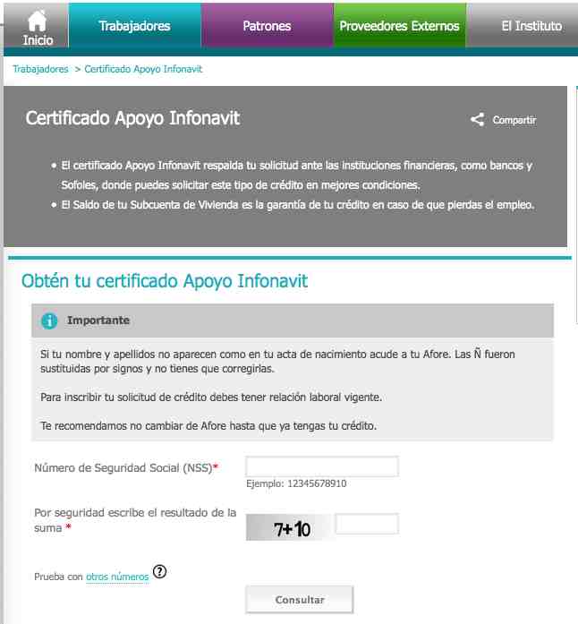 Cómo o dónde obtengo mi Certificado Apoyo Infonavit